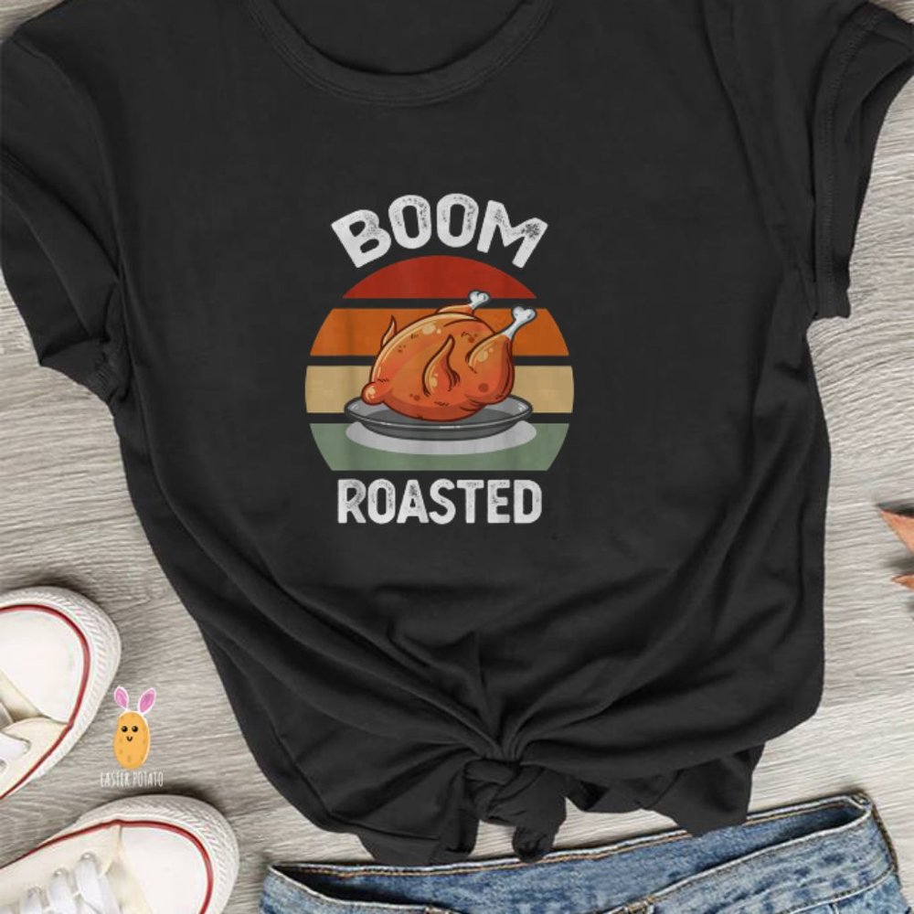 Vintage Retro Boom Roasted Funny Thanksgiving Turkey - Gem
